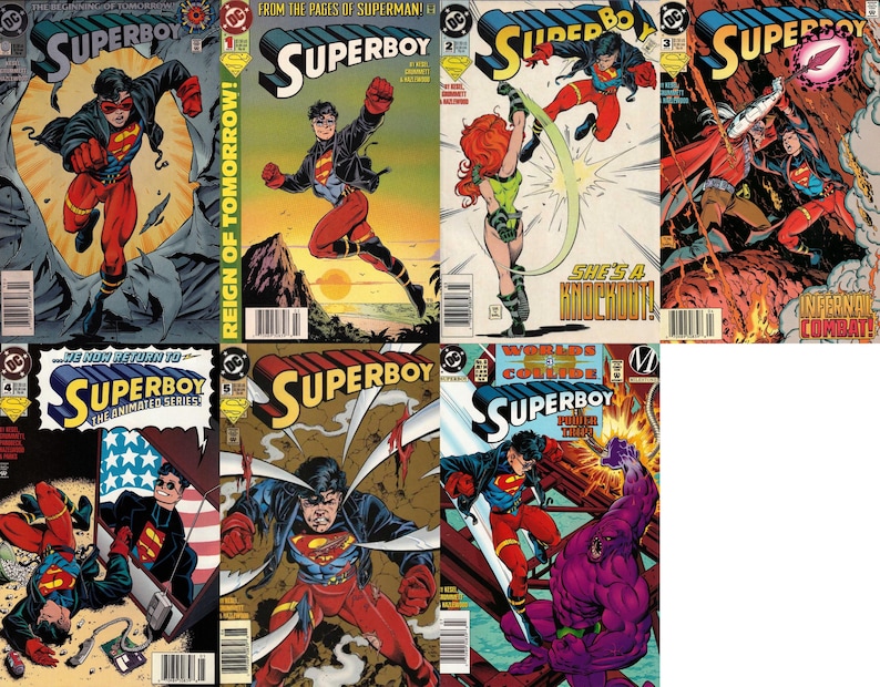 Superboy #0-6 Newsstand Covers (1994-2002) DC Comics - Etsy