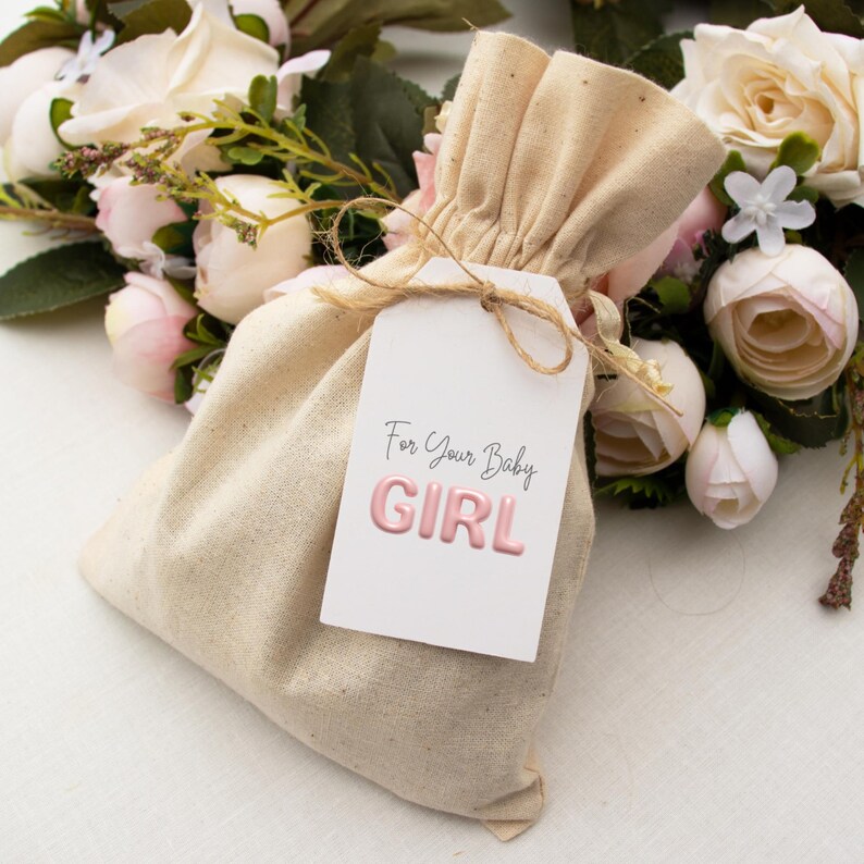 Pink Baby Girl Gift Tags, Printable Congratulations Hang Tags (set of 9 ...