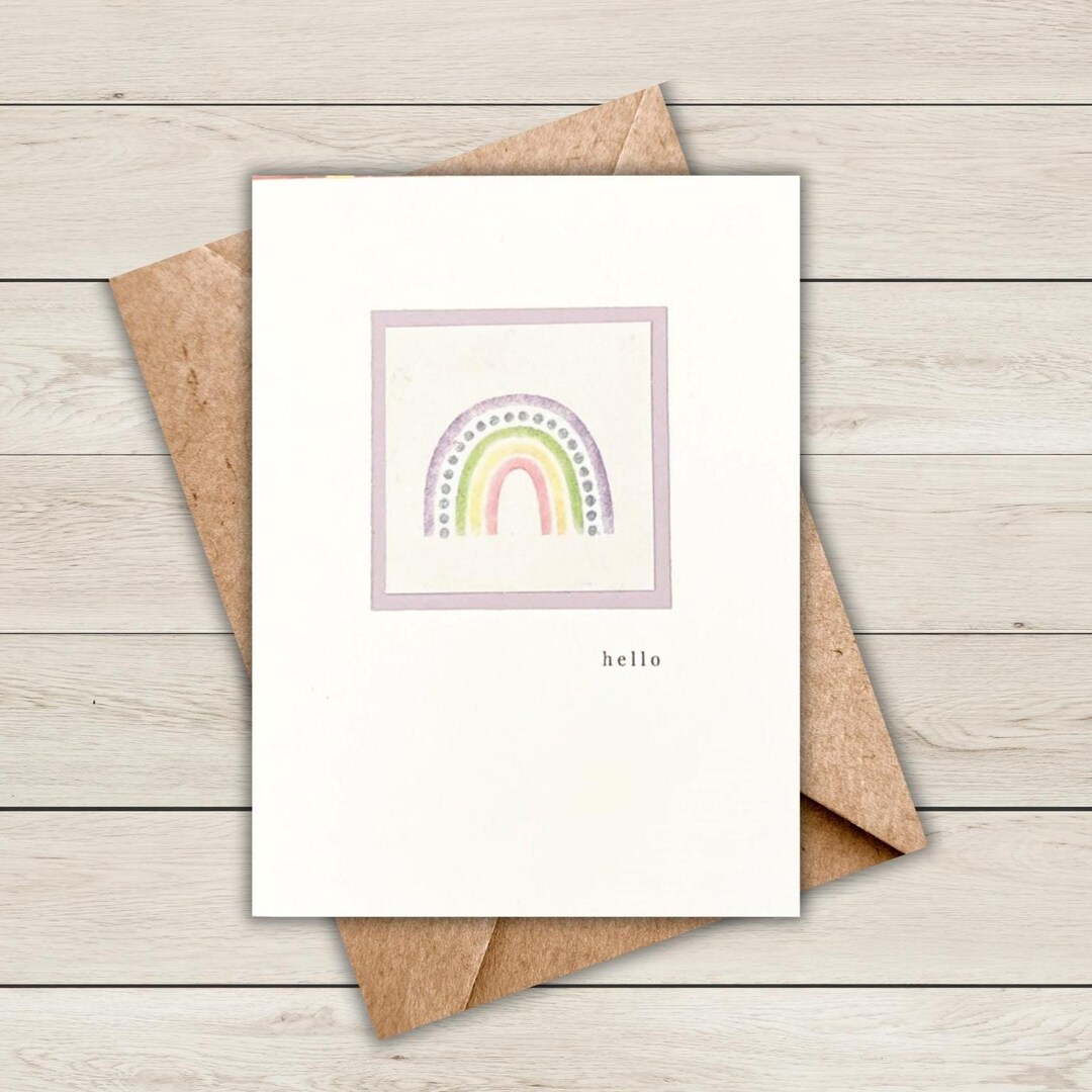 Happy Birthday Greeting Card, Rainbow Greeting Card, Soft Pastel ...