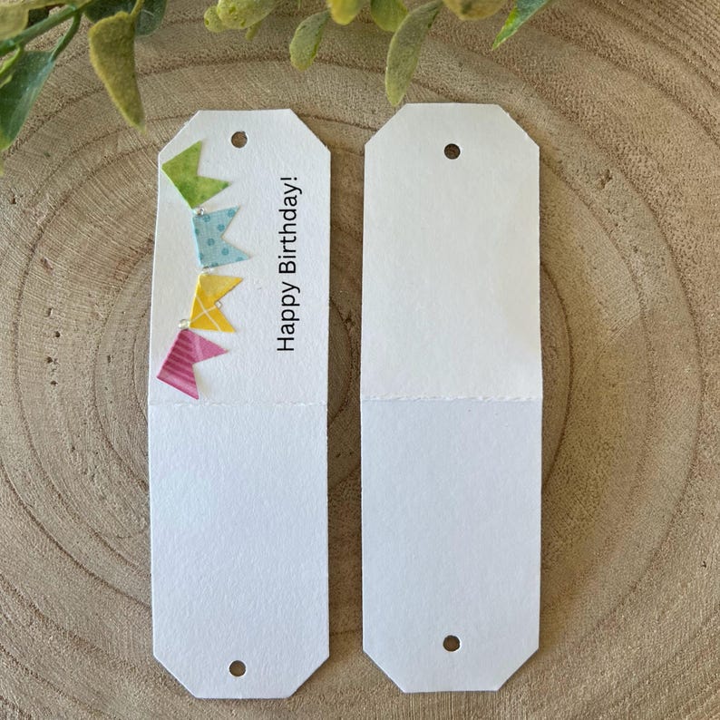 Happy Birthday Banner Gift Tag, Handmade Birthday Gift Tag, Banner Gift ...