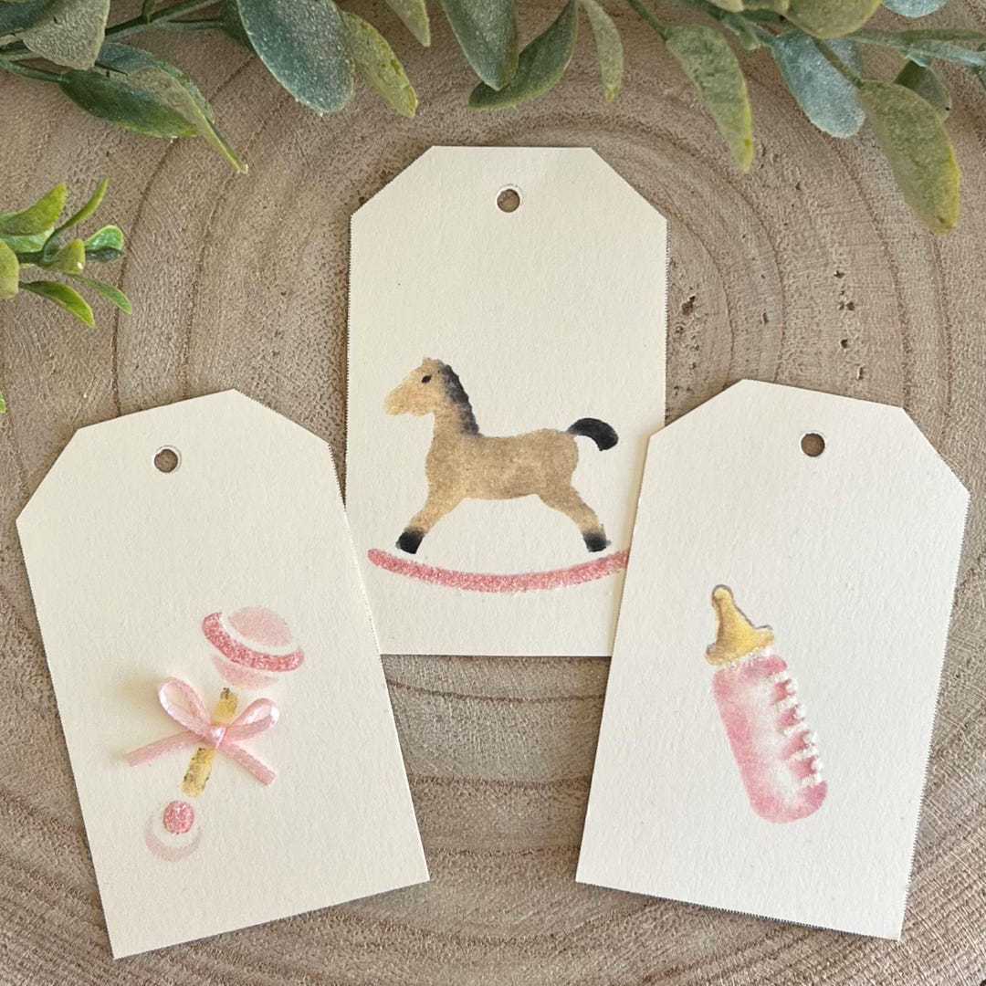 Gift Tag for Baby Girl, New Baby Gift Tag, Handmade Tag, Present Tag ...