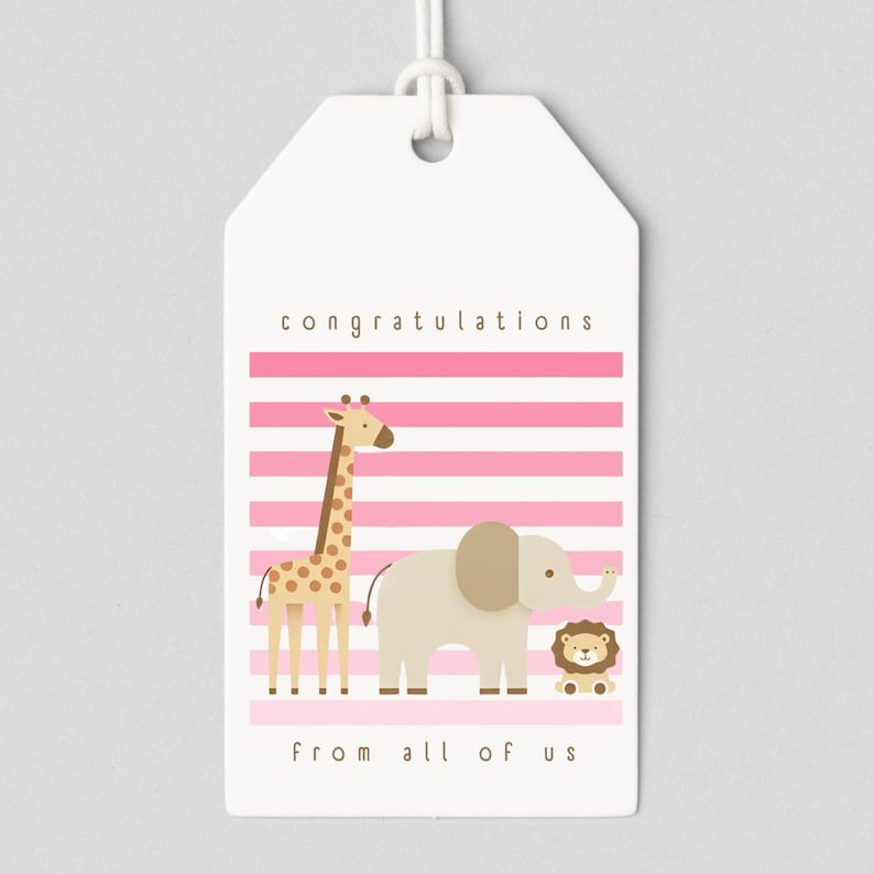 Printable Baby Girl Gift Tag for Shower Present | Gift Basket ...