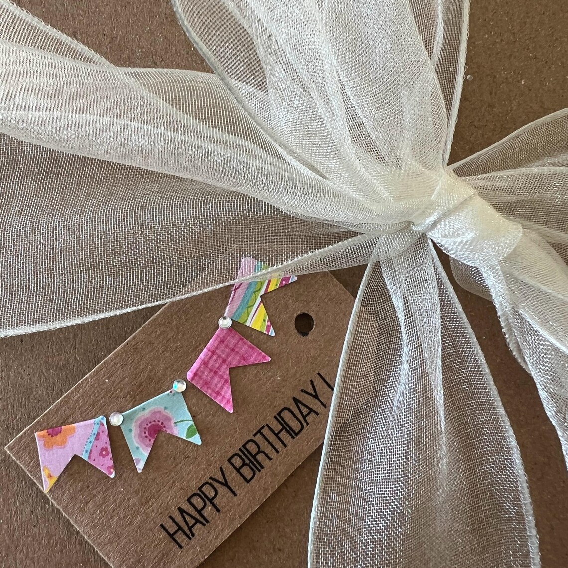 Set of 4 Birthday Banner Gift Tags, Gift Tags for Her, Present Tag for ...