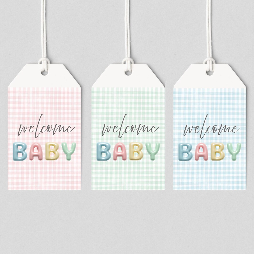 Gift Tag for New Parents Welcome Baby Printable Baby Shower Favor Tag ...