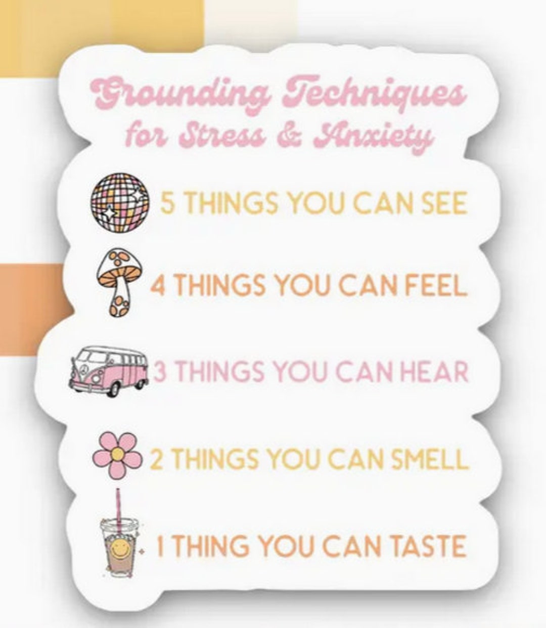 Sticker / Grounding Techniques Vinyl Sticker / Self Care ...