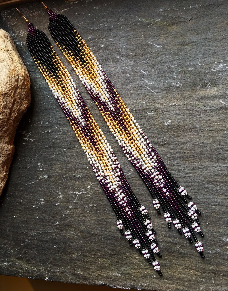 Long Native American Beaded Style Glass Seed Bead Fringe - Etsy