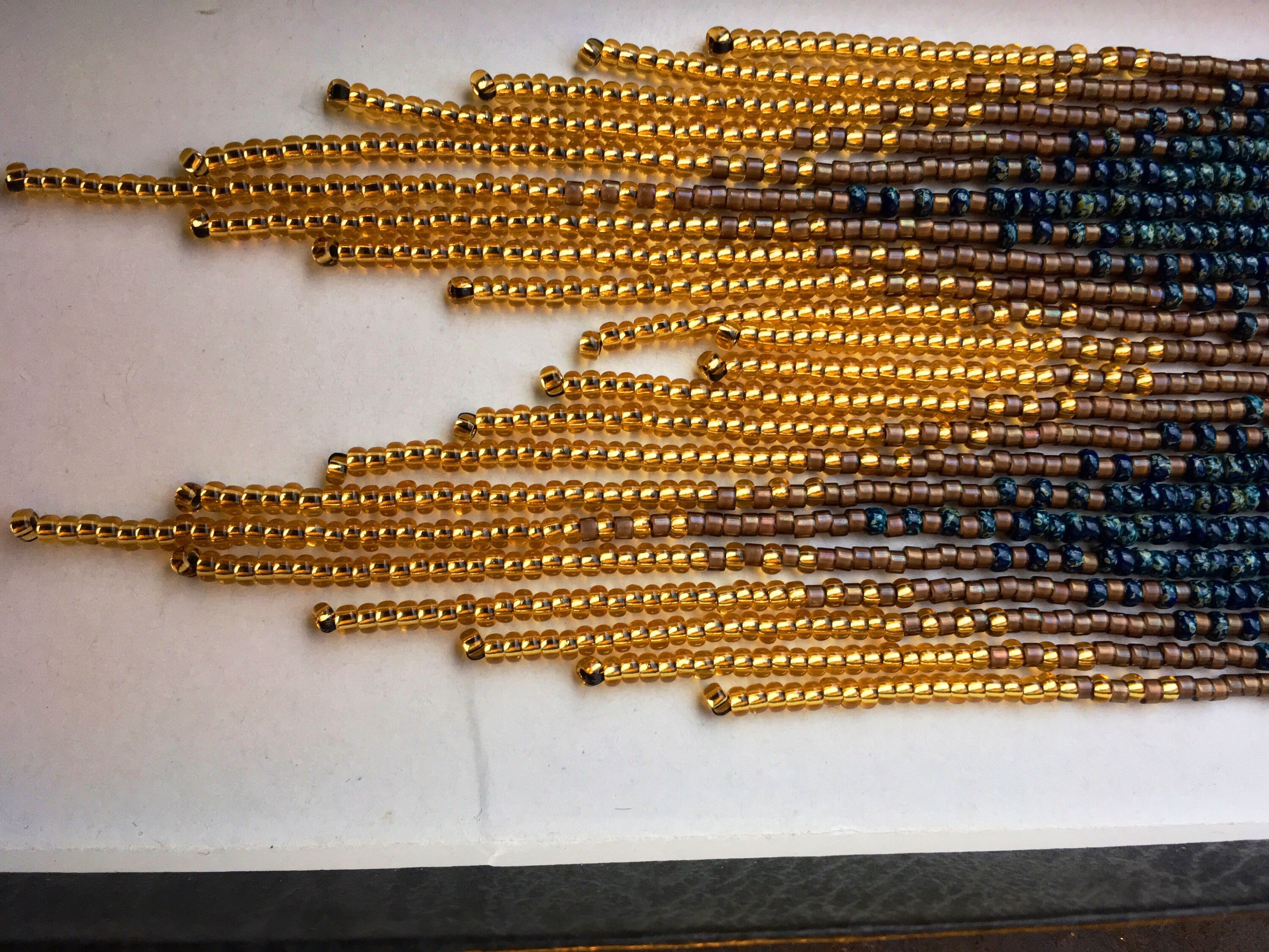 Long Native American Style Beaded Shoulder Duster Glass Seed Bead ...