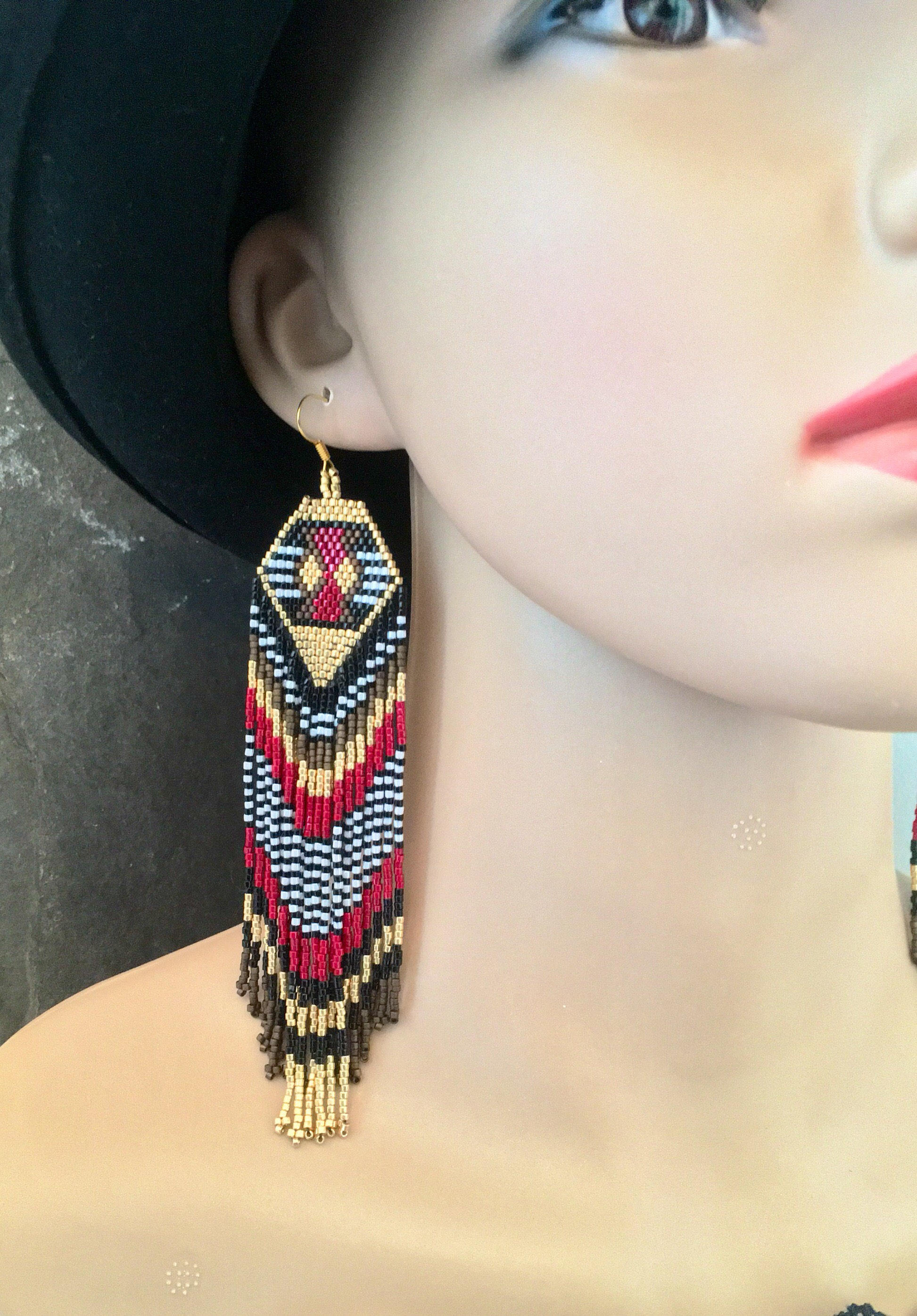 Classic South Western Native American Beaded Statement Fringe - Etsy