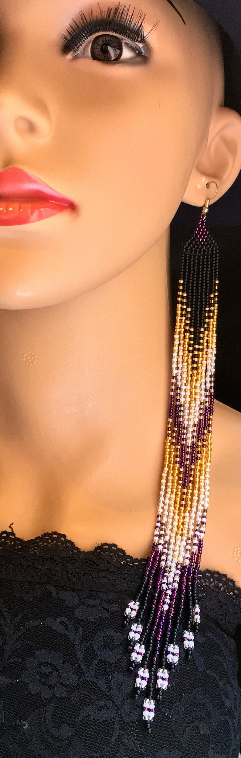 Long Native American Beaded Style Glass Seed Bead Fringe - Etsy