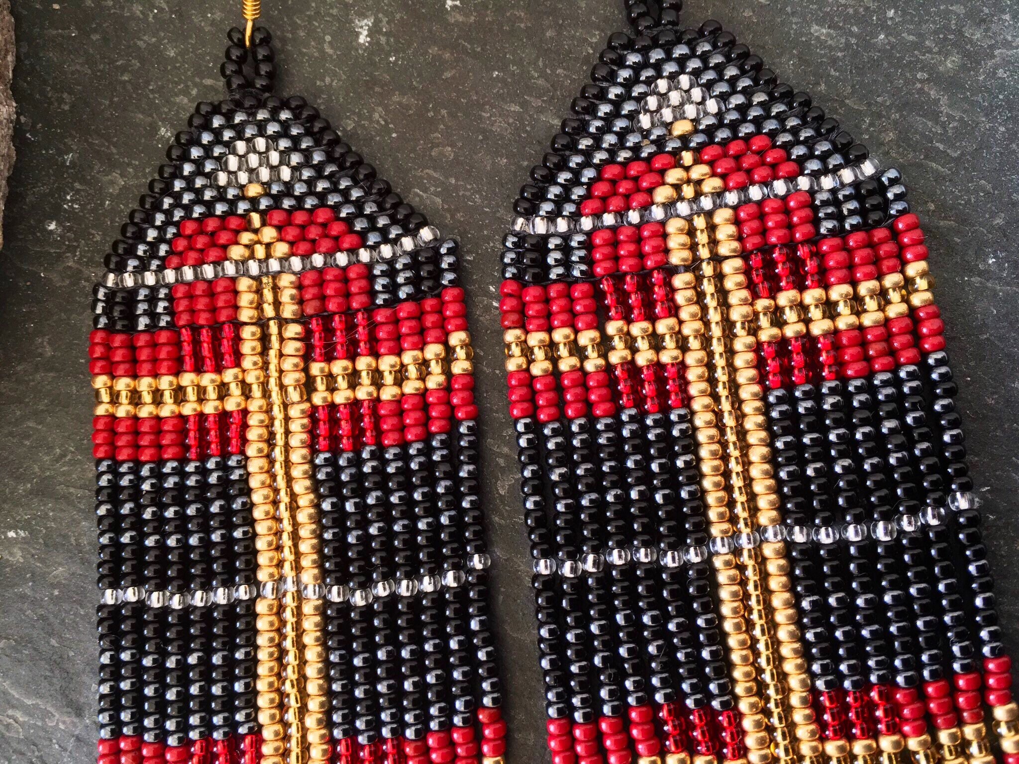 Checkered Native American Style Beaded Statement Seed Bead | Etsy