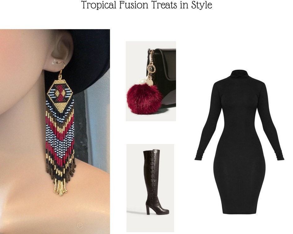 Classic South Western Native American Beaded Statement Fringe - Etsy