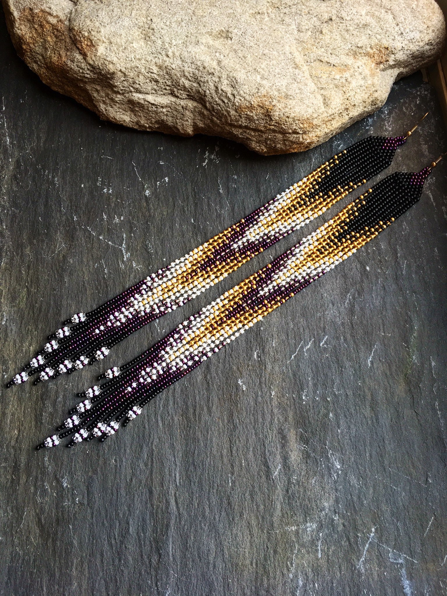 Long Native American Beaded Style Glass Seed Bead Fringe - Etsy