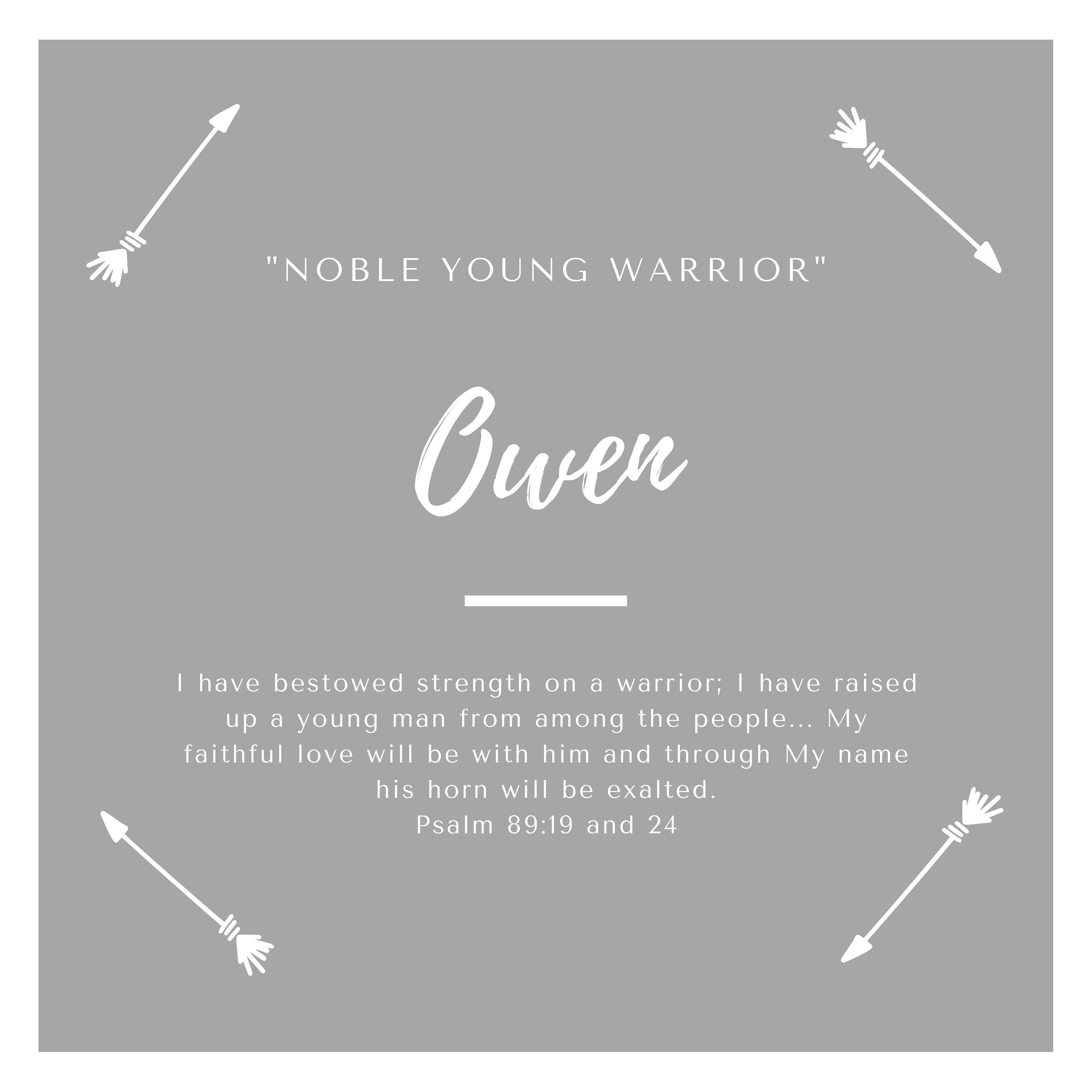 Name meaning print Owen Personalized Baptism gift Custom | Etsy