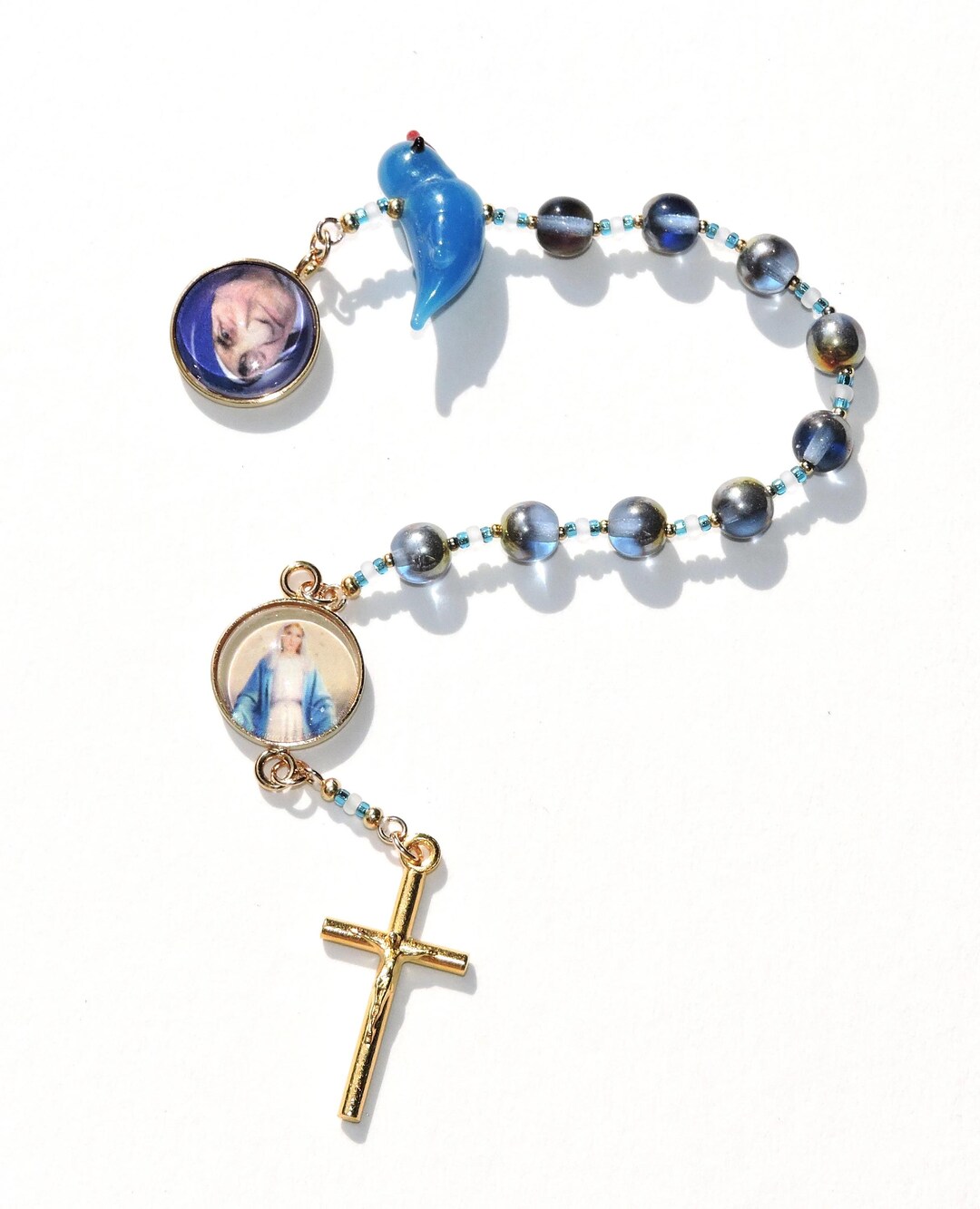 Emergency Novena: Glass Bead Chaplet With Memorare Prayer Card - Etsy