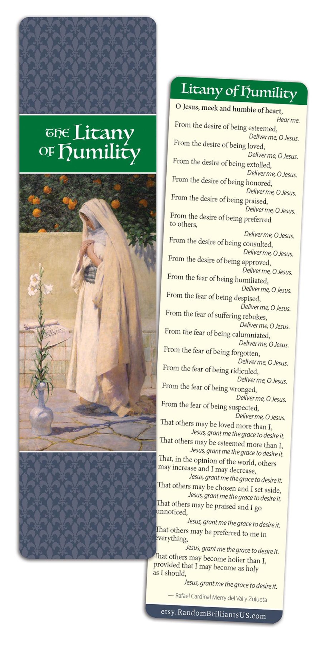 Litany of Humility Prayer Card: Printable PDF (3 per Page) - Etsy