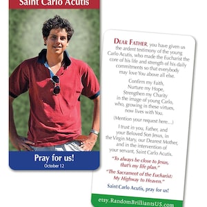 Carlo Acutis Printable Prayer Card - Etsy