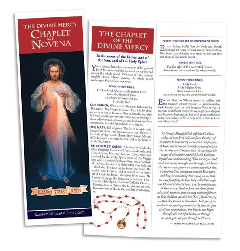 Divine Mercy Chaplet & Novena Prayers: Printable PDF Download - Etsy