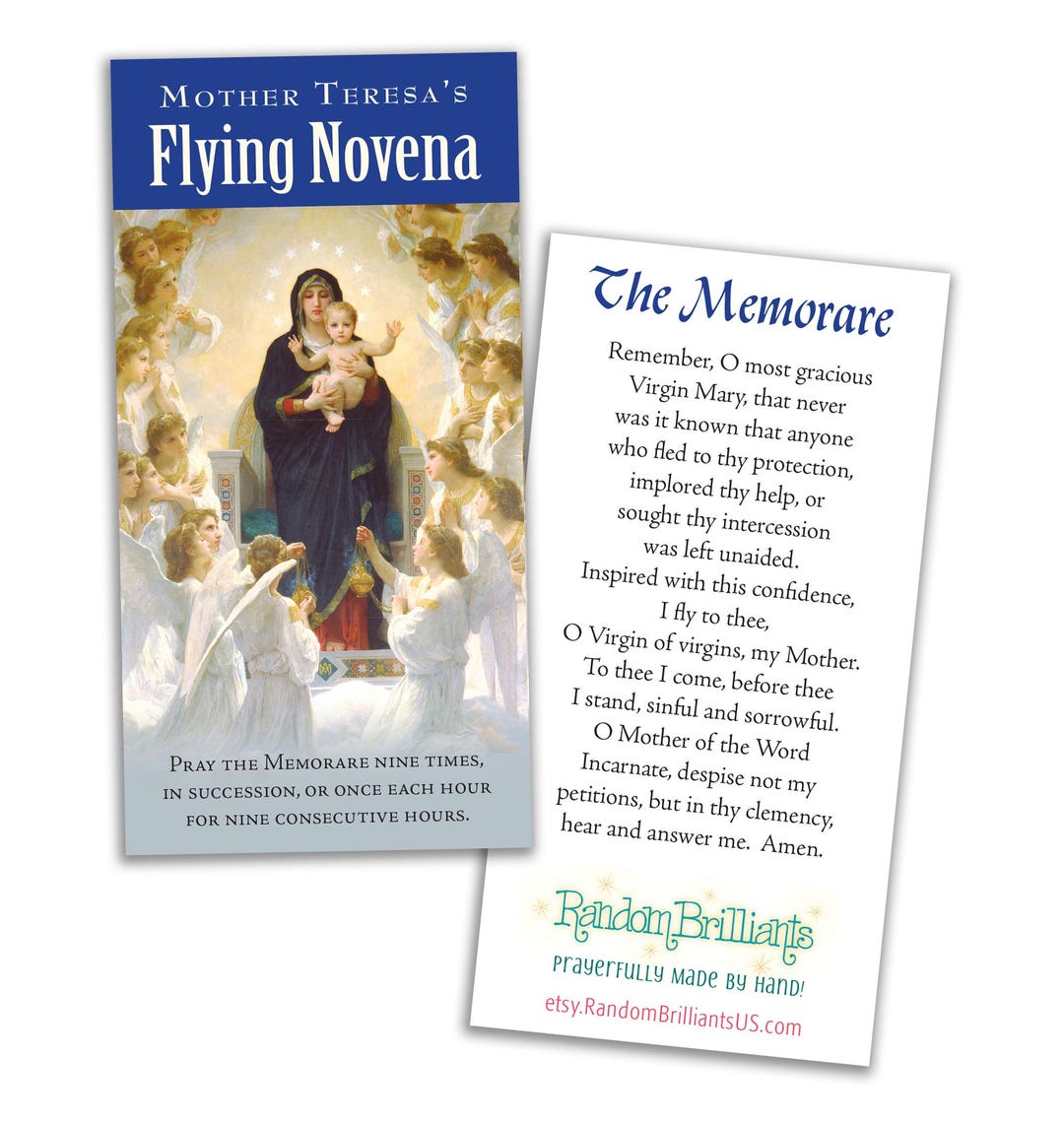 Mother Teresa Flying Novena Prayer Card: Printable PDF Download - Etsy