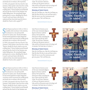 Chaplet of Saint Francis Prayer Cards - Printable Tri-fold (digital ...