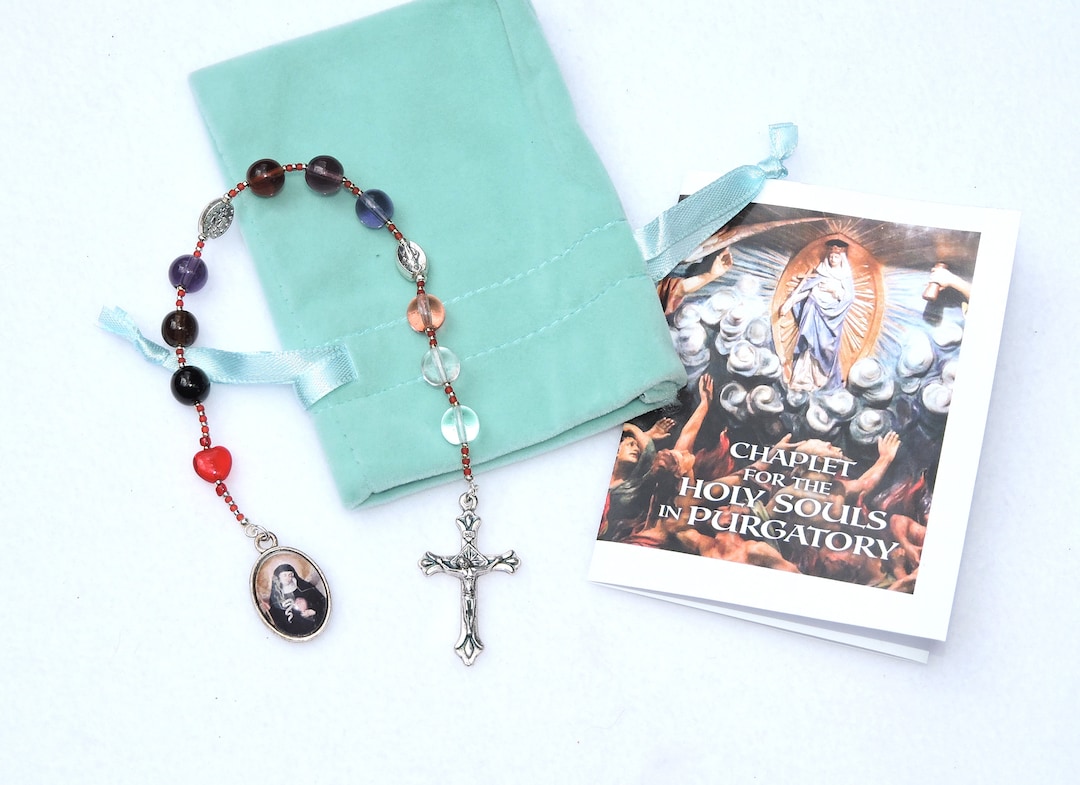 Purgatory Chaplet: Holy Souls Chaplet With Prayer Card - Etsy