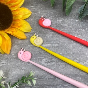 Cute Snail Wiggle Pen Cute Snail Pink Snail Pen Yellow - Etsy