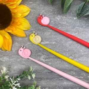 Cute Snail Wiggle Pen Cute Snail Pink Snail Pen Yellow - Etsy