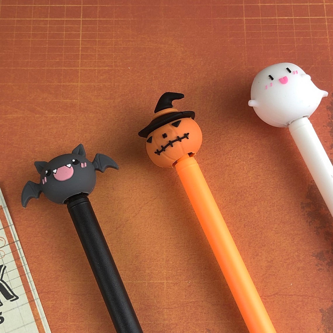 Halloween Pens Helloween Gel Pens Gel Pens Bat Pen Pumpkin - Etsy