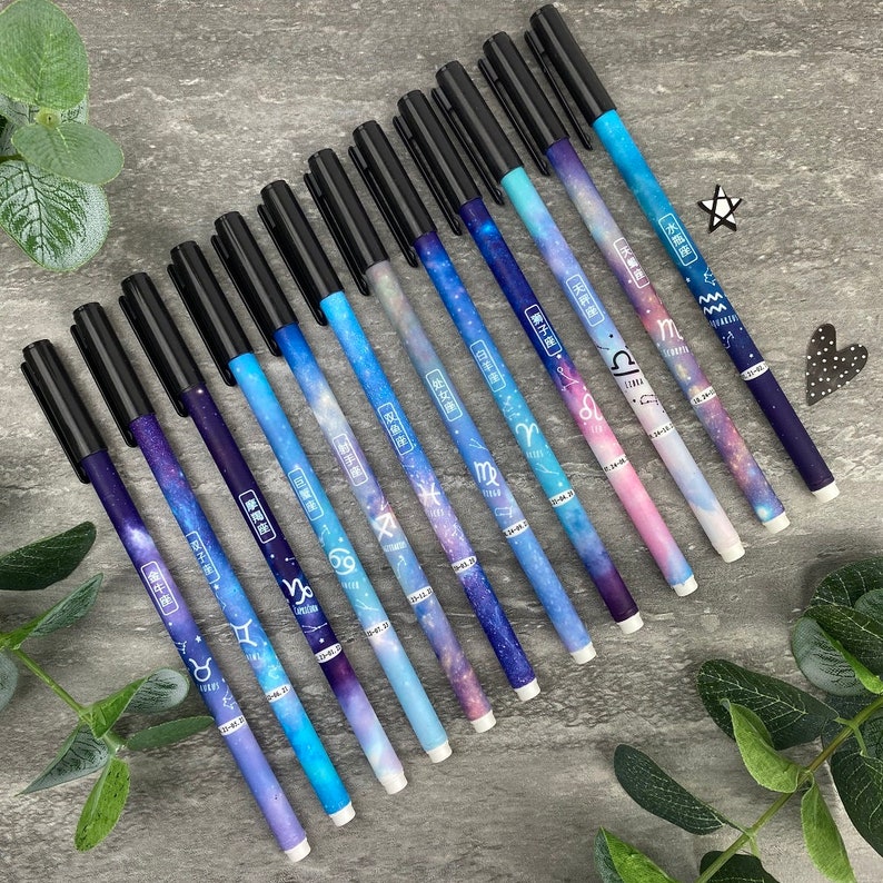 Star Sign Gel Pen Zodiac Pens Zodiac Constellation Cosmic | Etsy