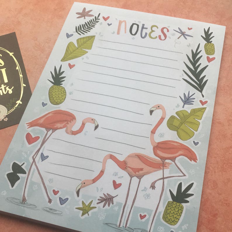 Flamingo A5 Notepad Notespad List Pad Things to Do Note - Etsy