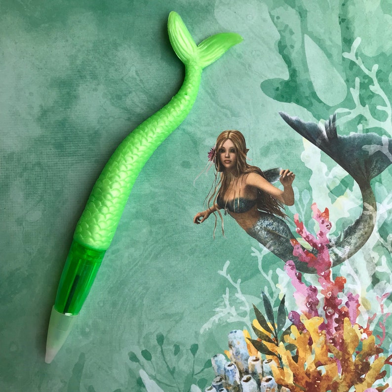 Mermaid Tail Pen Stretchy Mermaid Pen Mermaid Mermaid Tail | Etsy