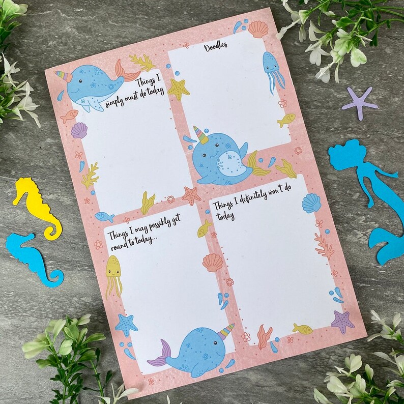 Narhwal A5 Notepad List Pad Things To Do Note Pad Desk Pad | Etsy