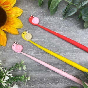 Cute Snail Wiggle Pen Cute Snail Pink Snail Pen Yellow - Etsy