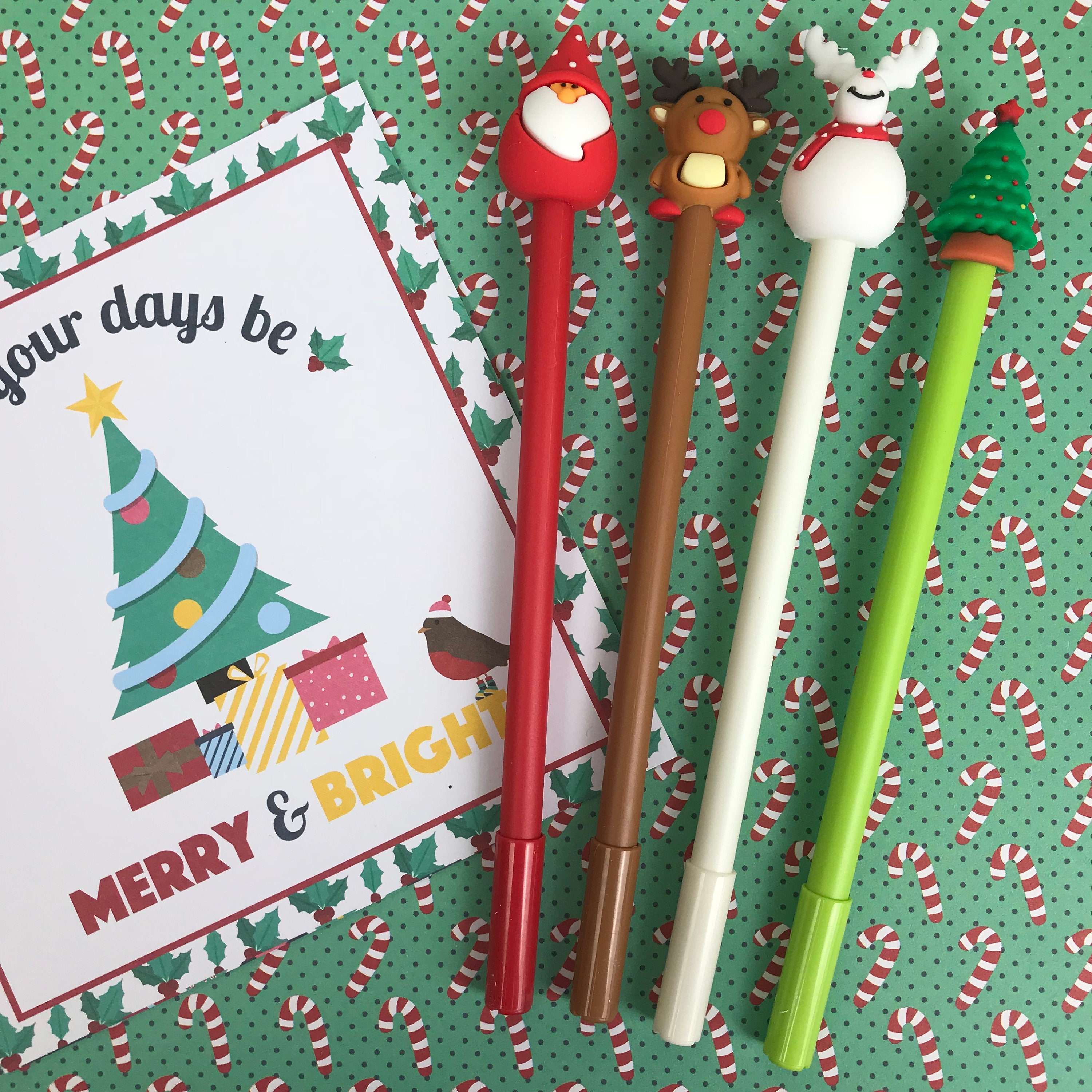 Christmas Friends Pens Christmas Pen Cute Christmas Pen - Etsy