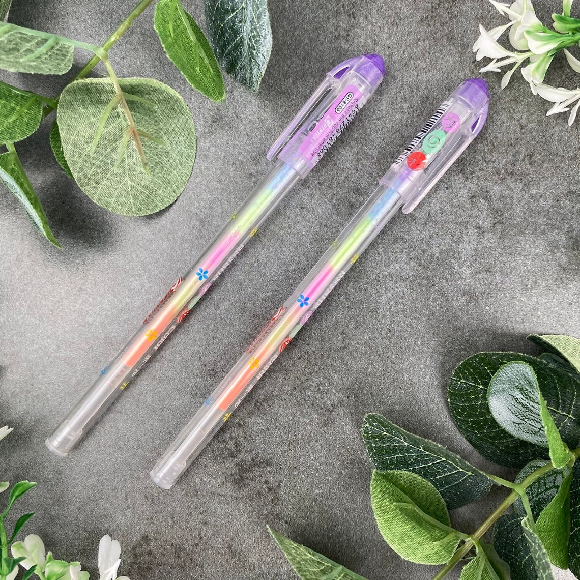 Fluorescent Gel Pen Gel Pen Rainbow Pen Fluorescent Pen - Etsy