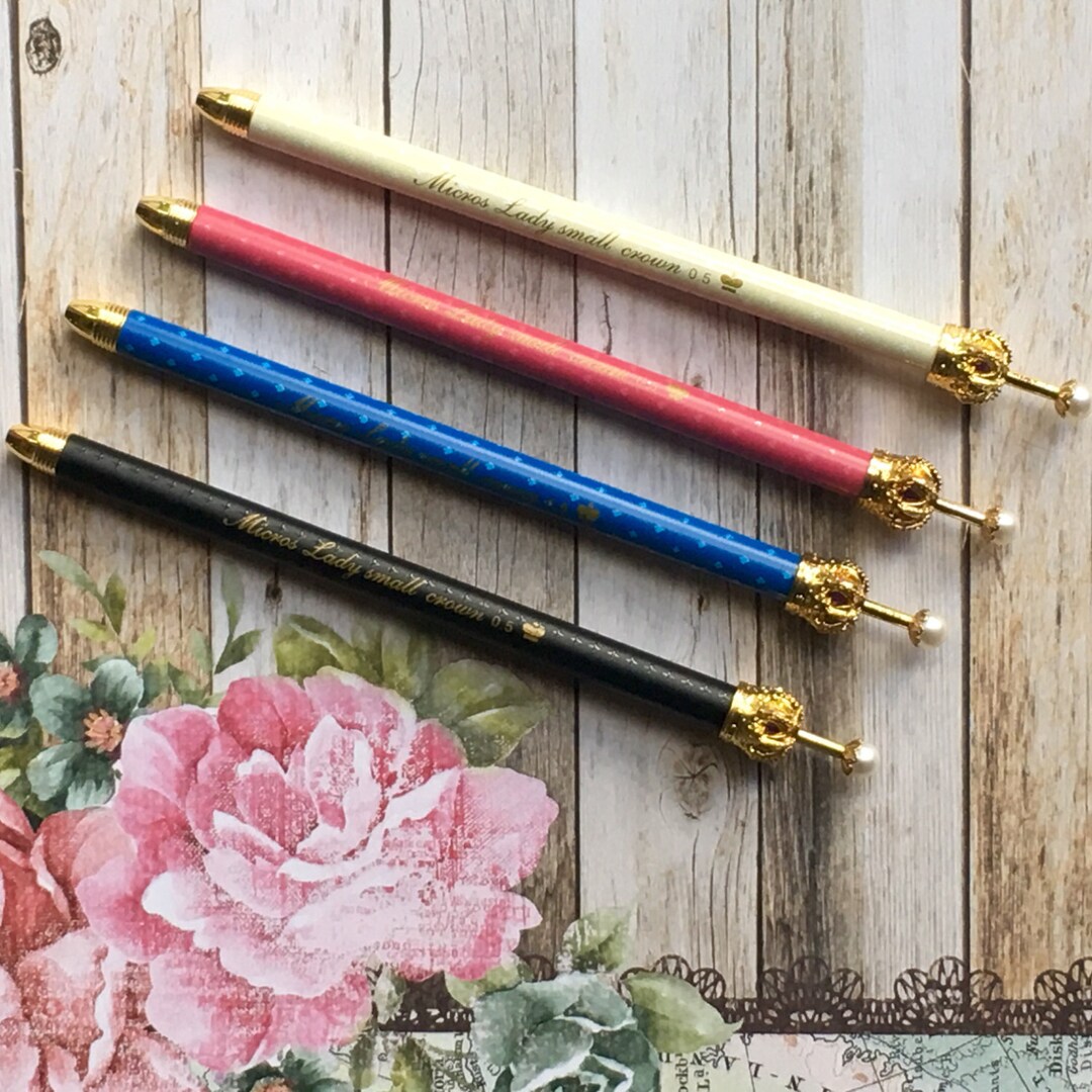 Crown Gel Pen Available in Black Blue Cream or Pink - Etsy