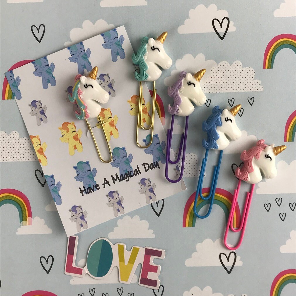 Unicorn Paper Clip Unicorn Unicorn Stationery Planner Clip | Etsy