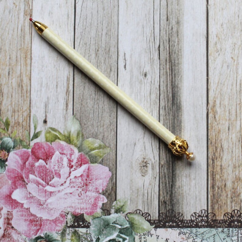 Crown Gel Pen Available in Black Blue Cream or Pink - Etsy