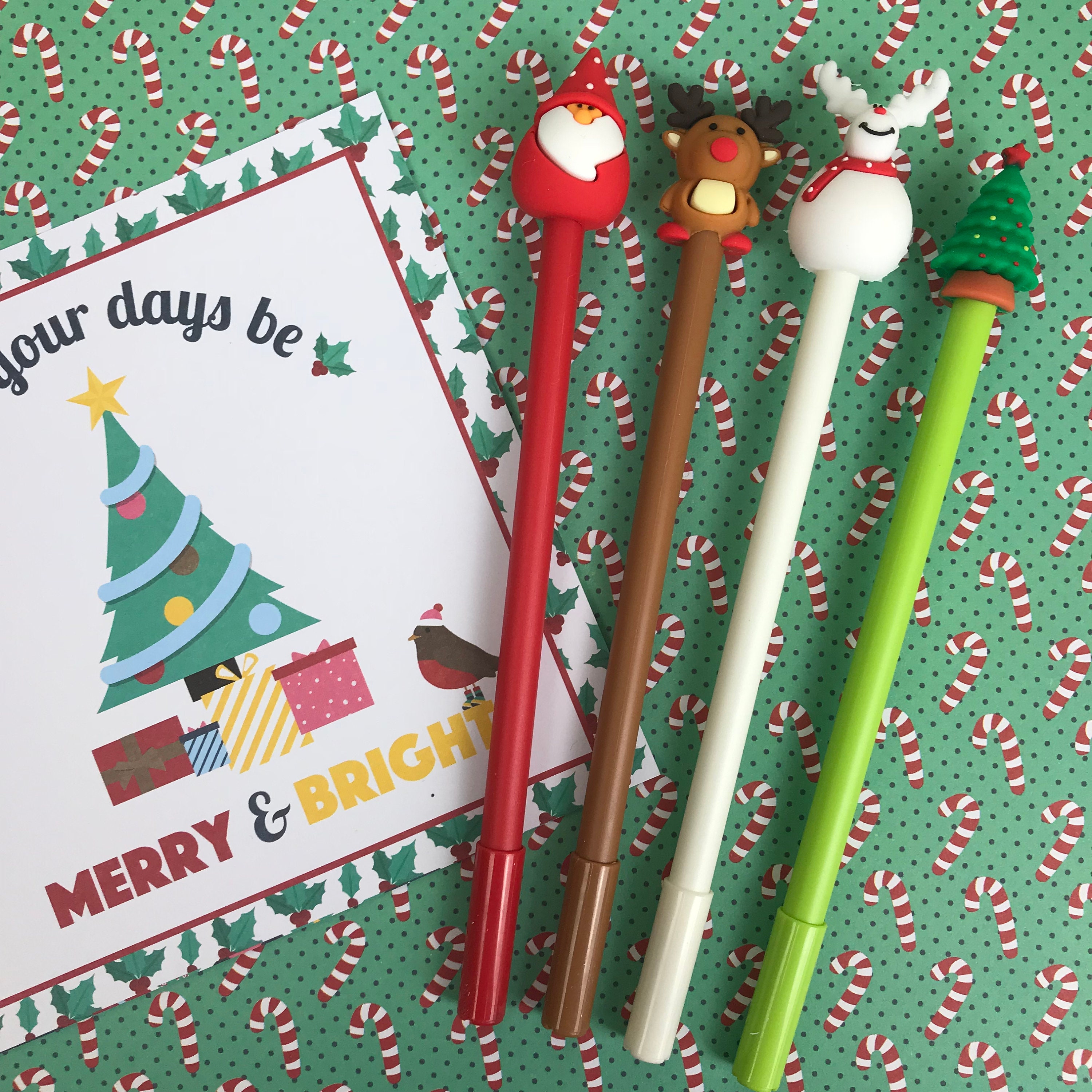 Christmas Friends Pens Christmas Pen Cute Christmas Pen - Etsy