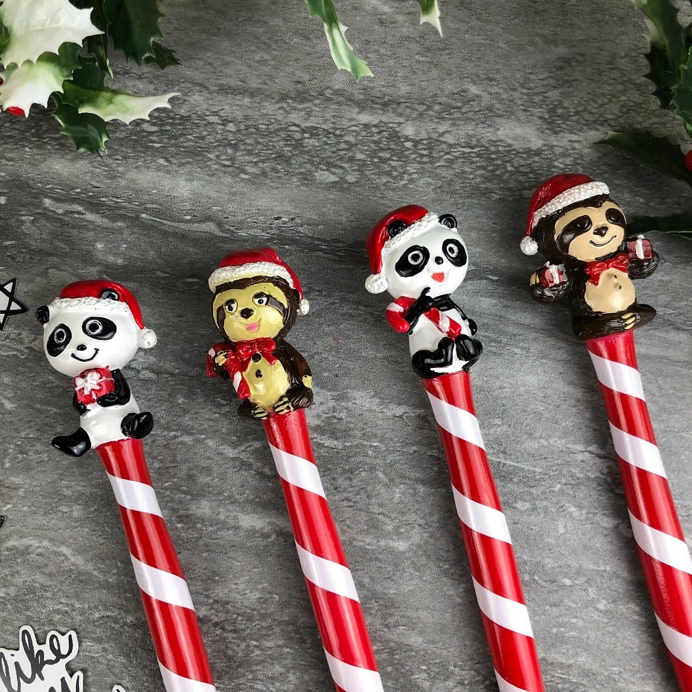 Cute Panda and Sloth Christmas Pens Sloth Pen Panda Pen - Etsy UK