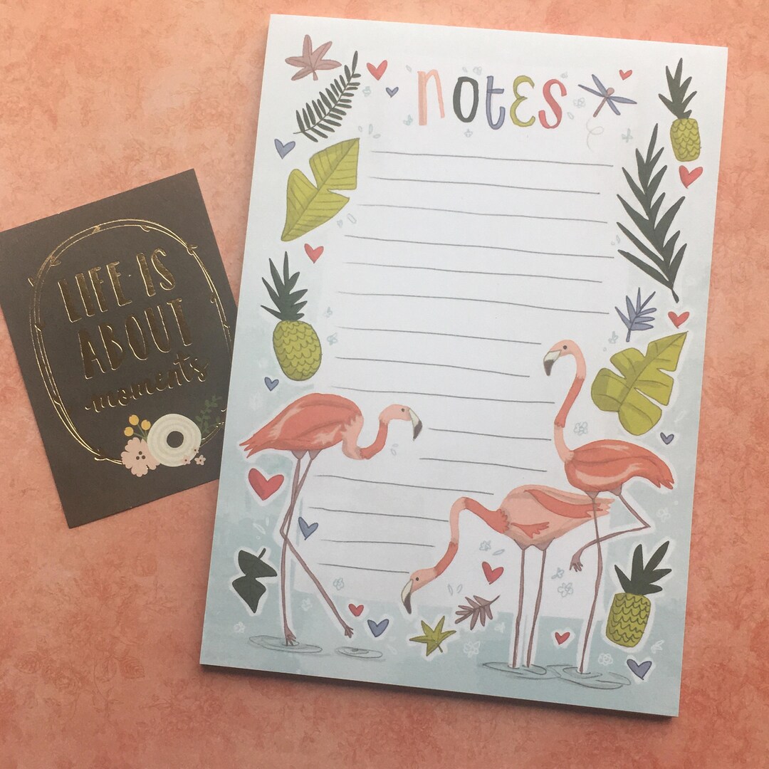 Flamingo A5 Notepad, Notespad, List Pad, Things to Do Note Pad, Desk ...