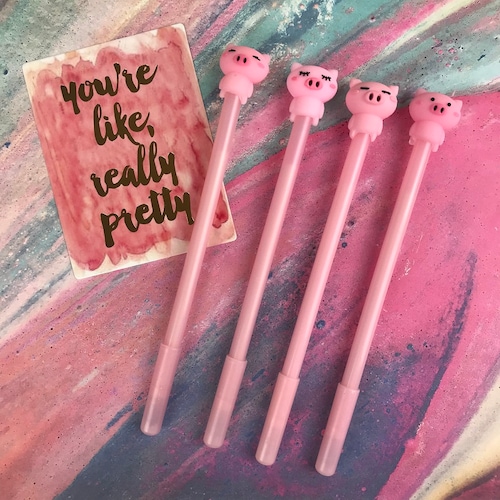 Cute Glittering Piggy Pen Iridescent Animal Pens Animal | Etsy