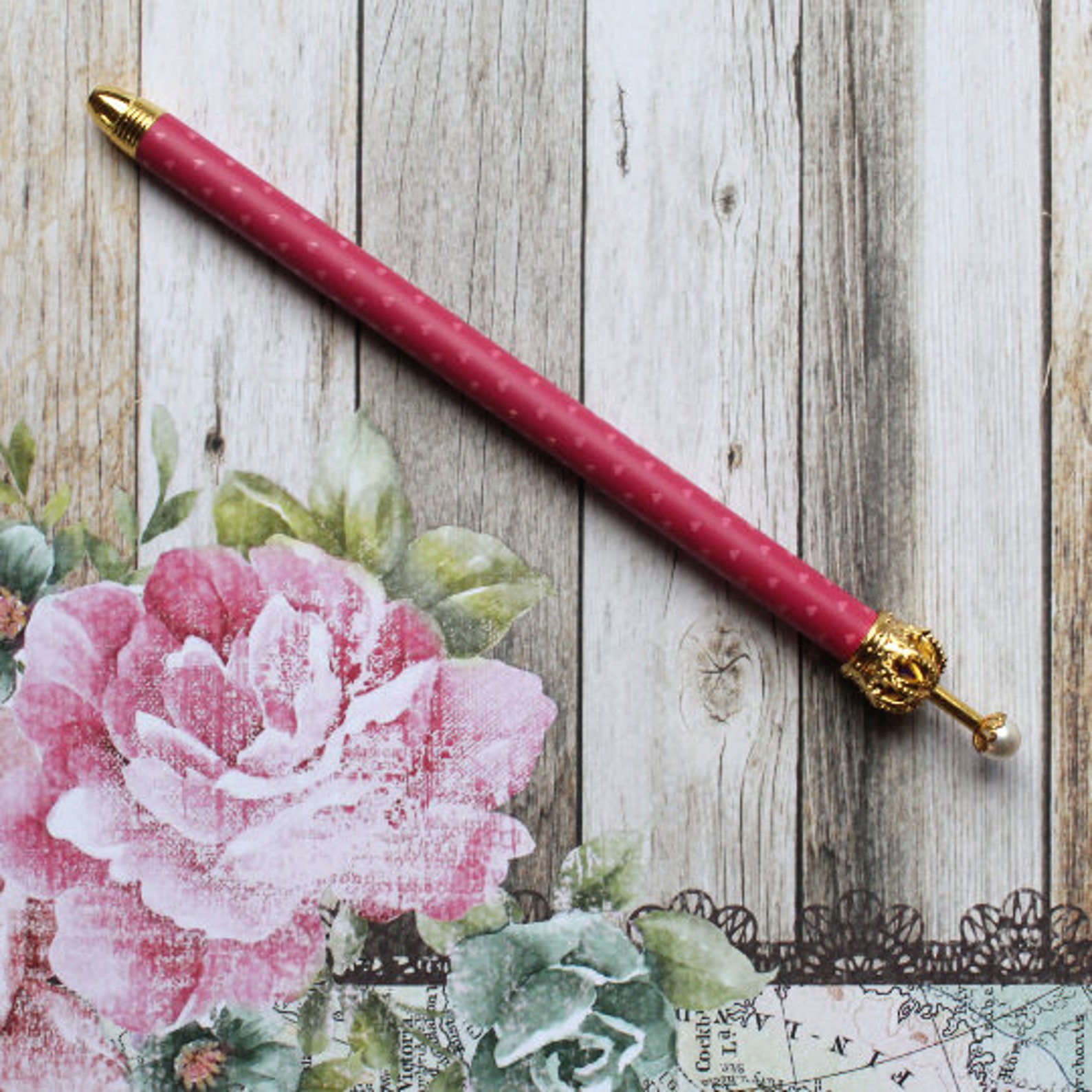 Crown Gel Pen Available in Black Blue Cream or Pink - Etsy