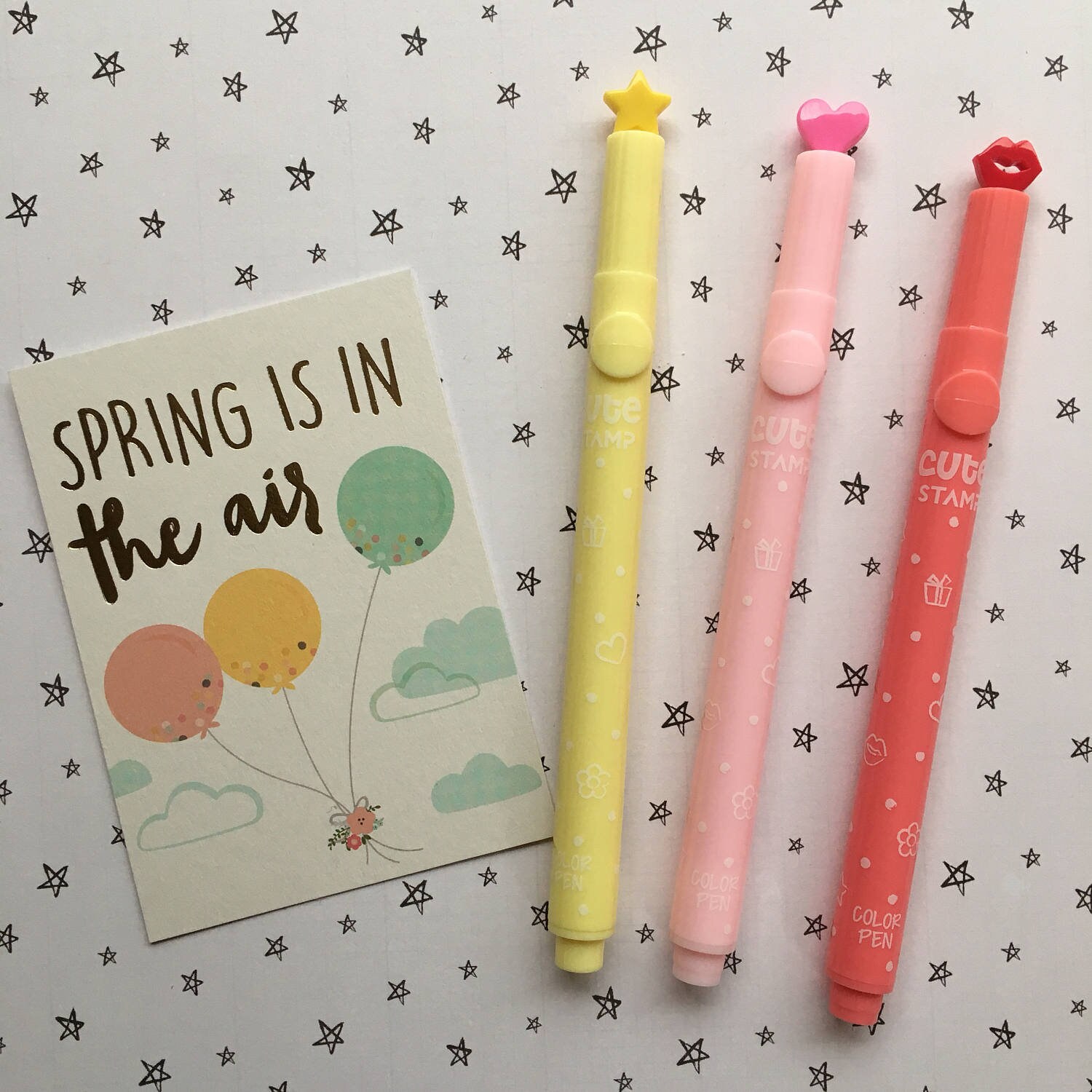 Cute Stamp Markers Apple Cloud Flower Heart Lips Star - Etsy