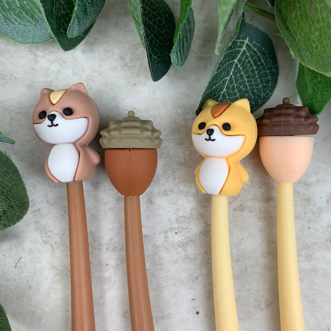 Cute Squirrel and Acorn Gel Pen, Squirrel Pen, Acorn Pen, Cute ...