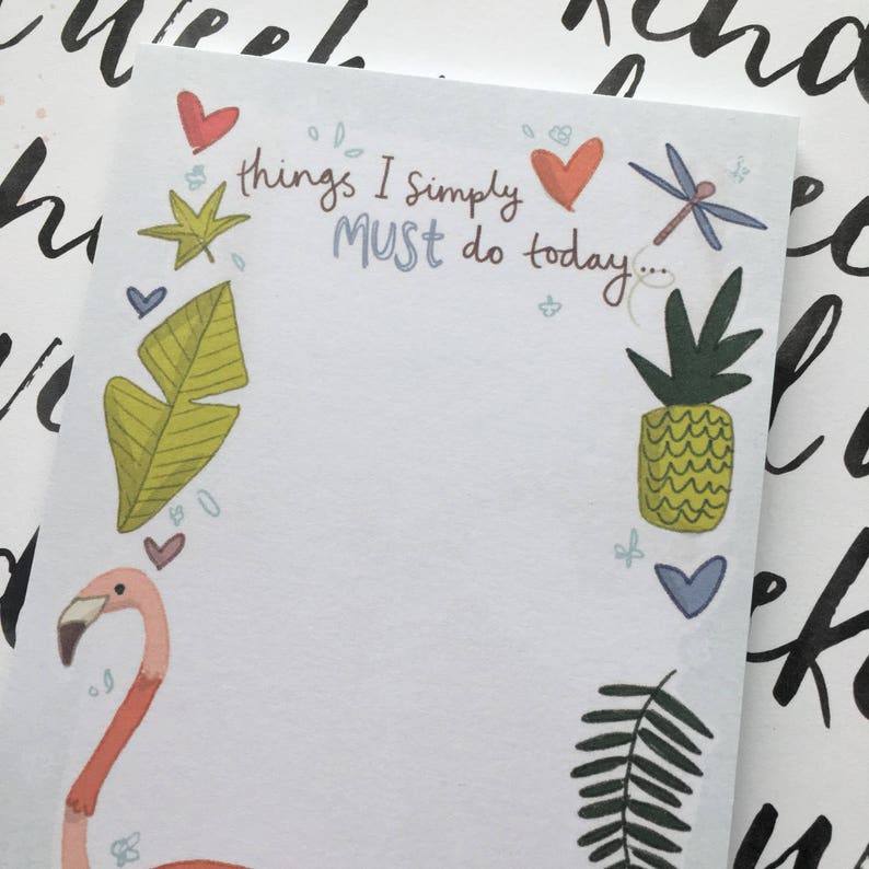 Flamingo List Pad Notepad Notes Pad List Pad Things to Do - Etsy UK