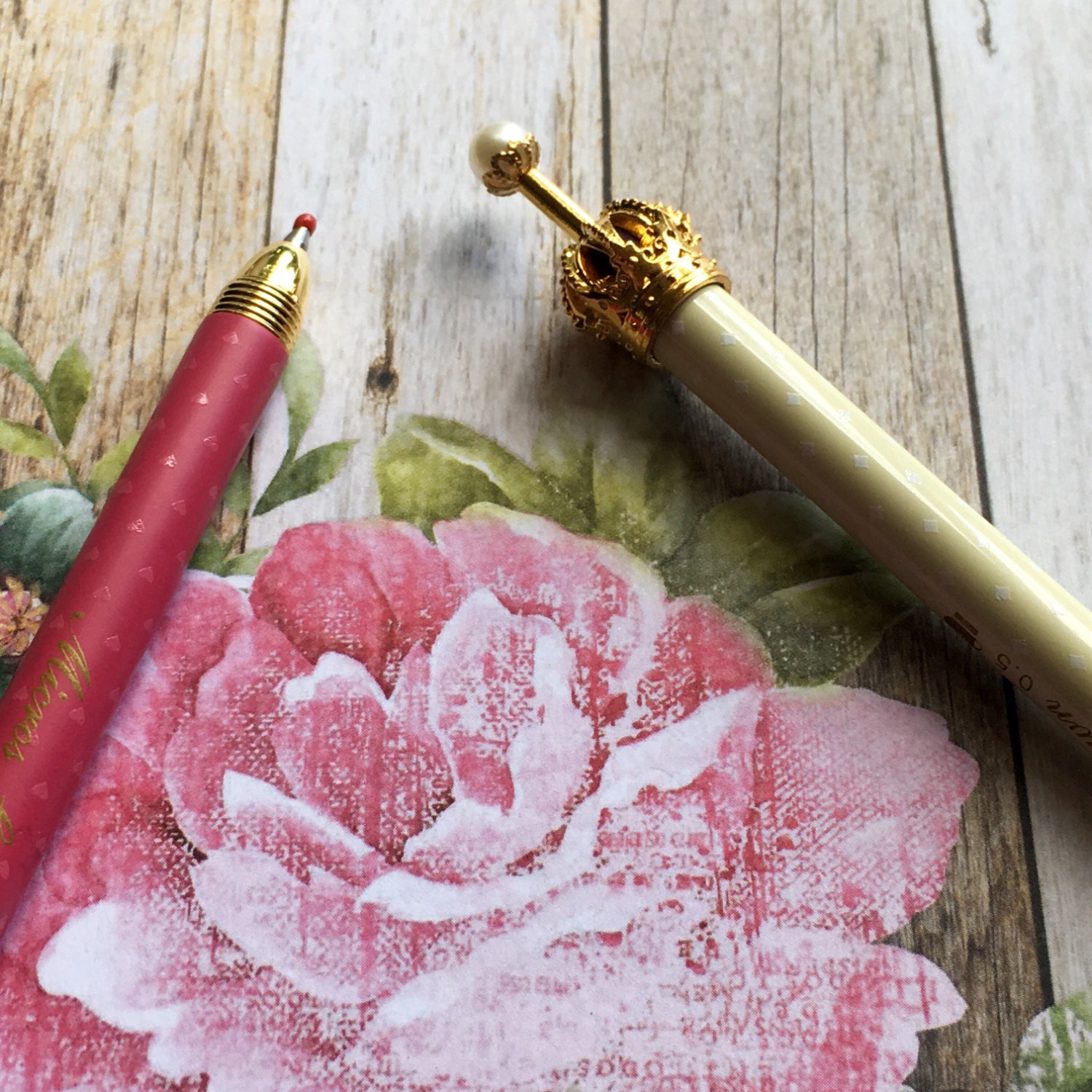 Crown Gel Pen Available in Black Blue Cream or Pink - Etsy