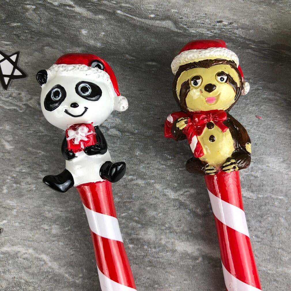 Cute Panda and Sloth Christmas Pens Sloth Pen Panda Pen - Etsy UK