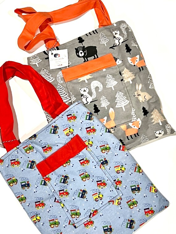 Library Tote Bag With Pocket Book Bag Medium Tote Reusable - Etsy