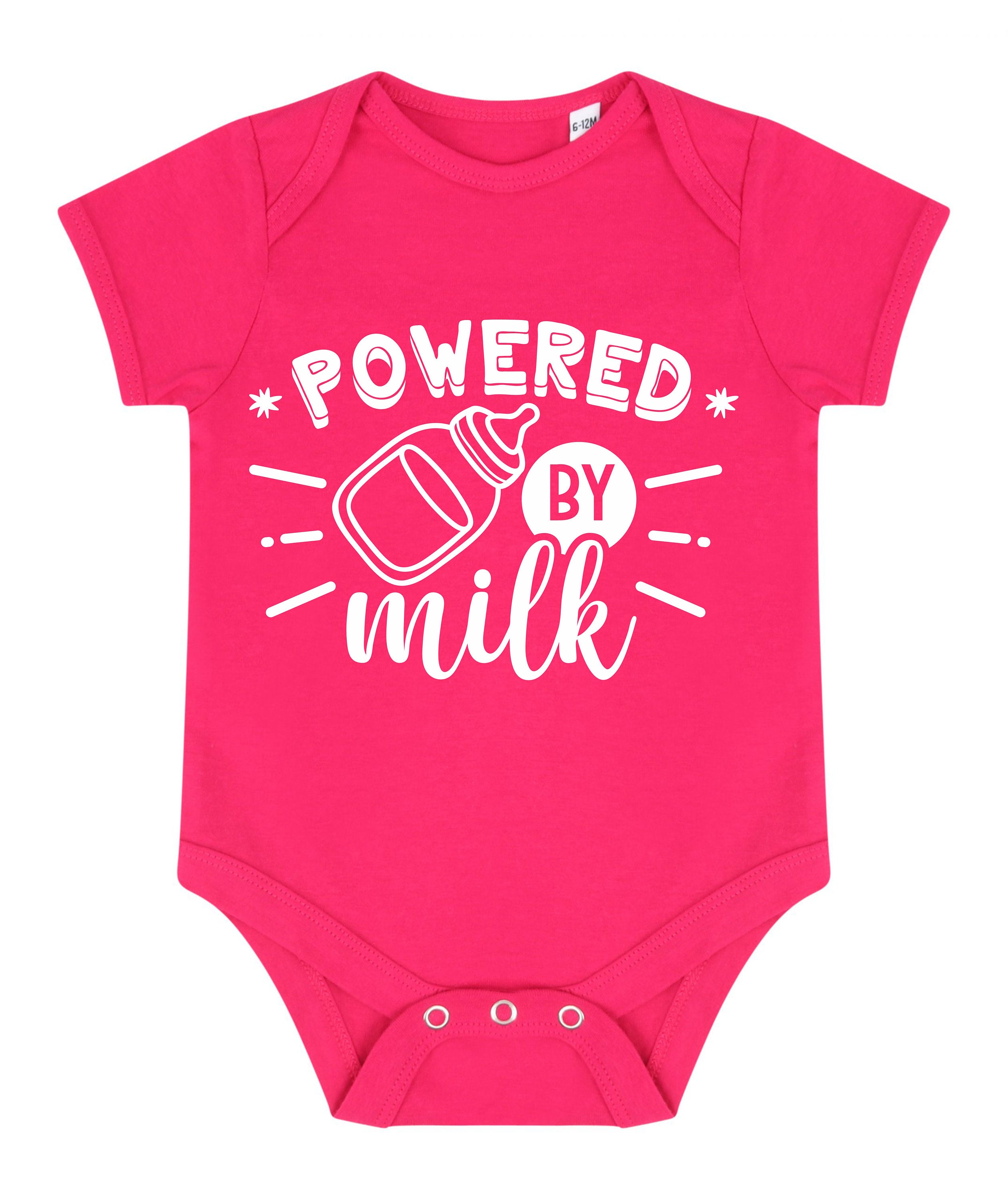 Baby Bodysuit Powered By Milk Funny Baby Vest Baby Shower Gift | Etsy