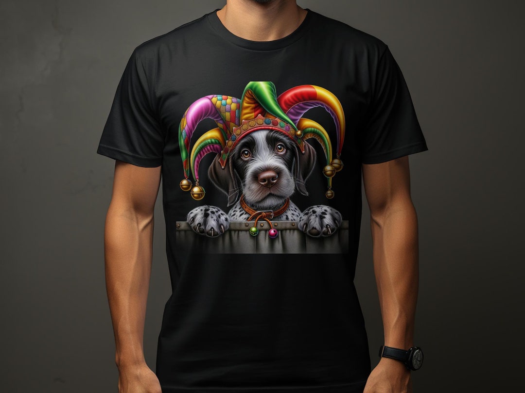 German Wirehaired Pointer Dog Pup Jester Hat Design Dog Lover Gifts for ...